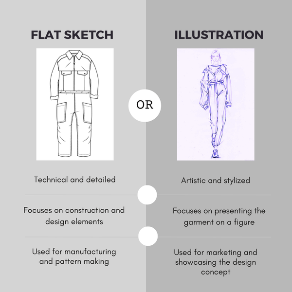 How to draw fashion flat sketches and free templates